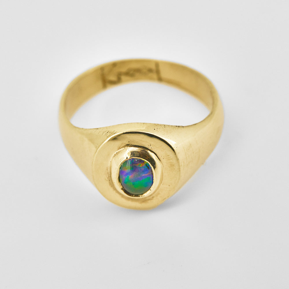 Gold Opal Signet Ring 2 | Krool Jewels